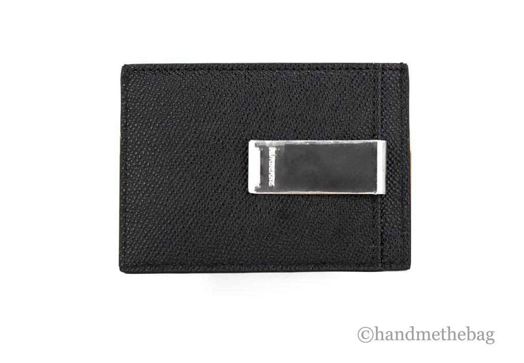 Burberry Chase Business Small Black Leather Money Clip Card Case handmethebag